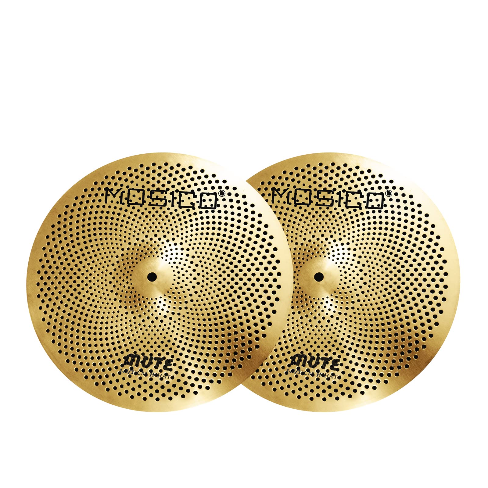 Low Volume Cymbal Pack Golden Mute Cymbal 14"Hi-hat+16"Crash+18'Crash+20"Ride Quiet Drum Cymbal Pack for Practice