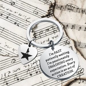 bobauna Hamilton Inspired Gift Hamilton Musical Keychain Broadway Jewelry For Musical Lover Fans (PAST patiently waiting keychain)