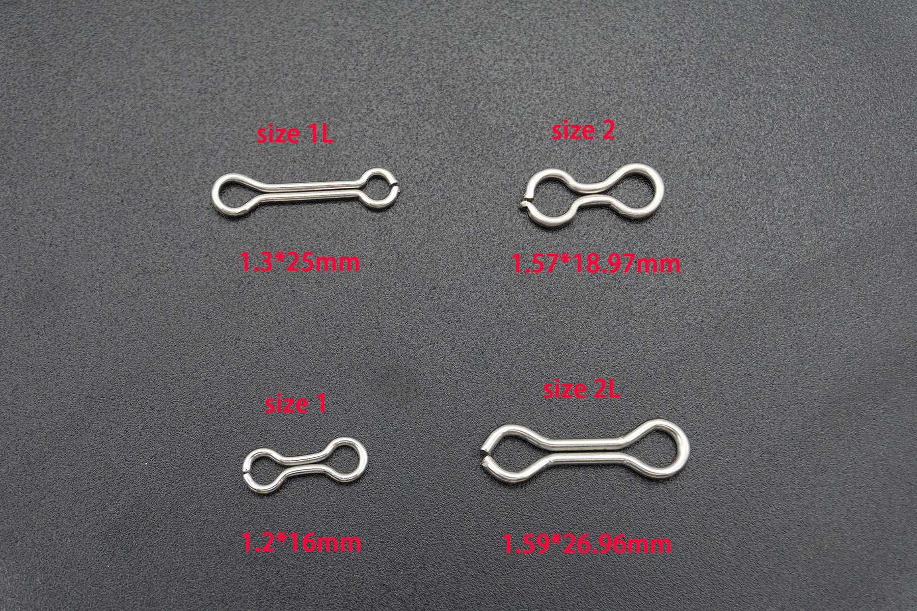 HTHYLURE Fishing Sinker Eyes Eyelets Figure 8 Snap 100pcs/set for Lead Weights Molds Tackle Accessories Long Sinker Eyes-Eyelets Stainless Steel DIY Fishing Lures Eyelets Loops Eyelets Swivels Clip