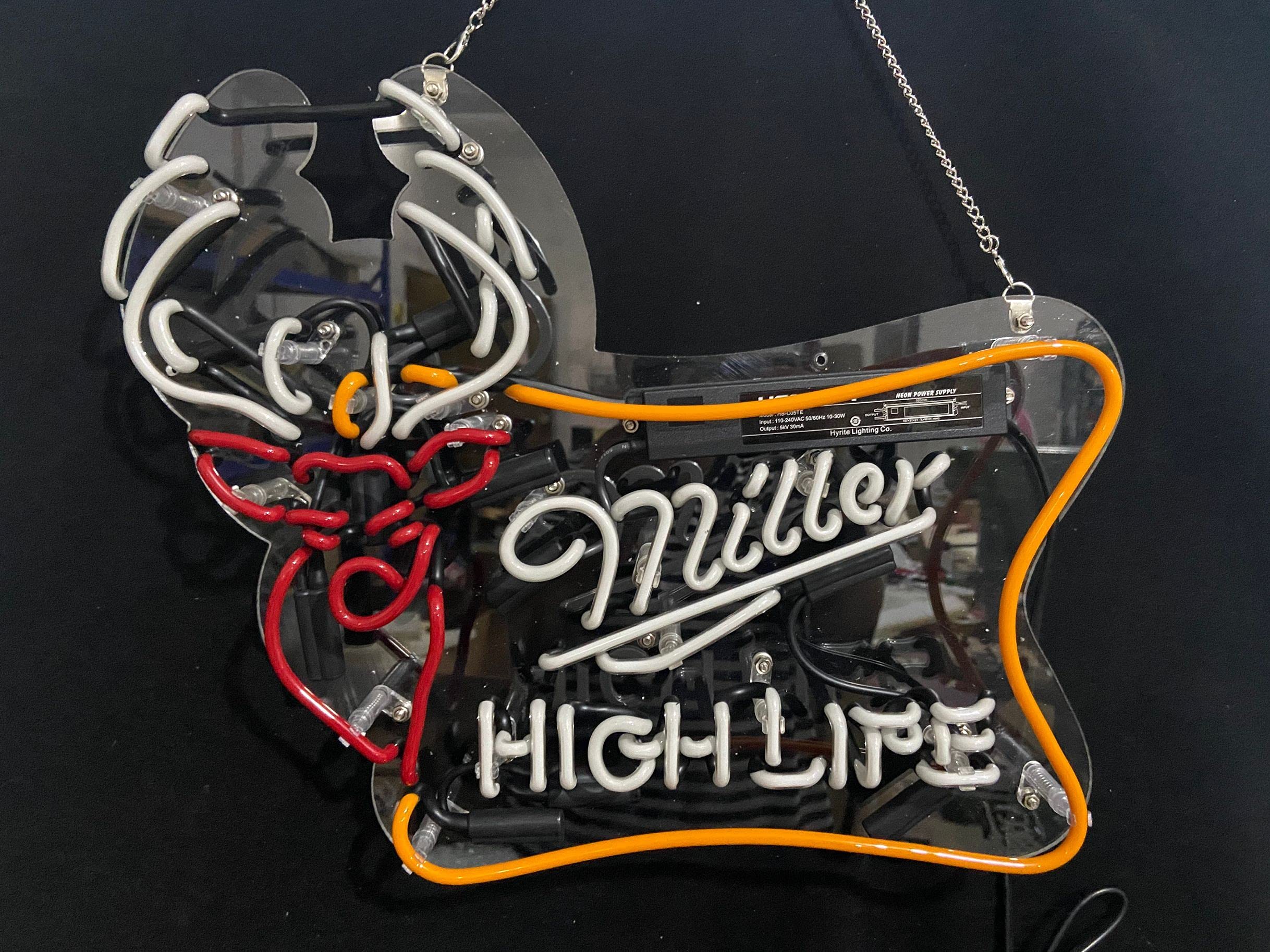 ZZYA Next Day Shipping from US, 17x14 inch Miller High Life Neon Signs Real Glass, Beer Bar Glass Wall Party Birthday Bedroom Decoration Gifts (Miller Life, 17 inch/42cm Frame Widest Point) (RT082)