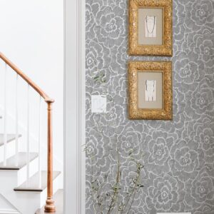 NuWallpaper NUS4047 Charcoal Saraya Peel & Stick Wallpaper, Grey