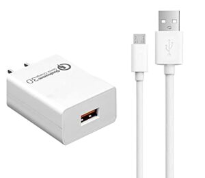 6ft micro usb cable wire & ac block wall adapter fast charger for old amazon kindle 2020 & older paperwhite, oasis, kindle kids e-readers, old fire hd (not compatible with new kindles, see pictures)