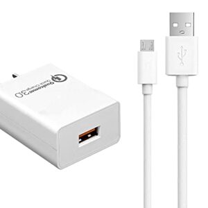 6FT Micro USB Cable Wire & AC Block Wall Adapter Fast Charger for Old Amazon Kindle 2020 & Older Paperwhite, Oasis, Kindle Kids E-Readers, Old Fire HD (Not Compatible with New Kindles, See Pictures)