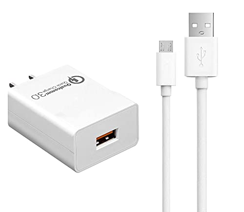 6FT Micro USB Cable Wire & AC Block Wall Adapter Fast Charger for Old Amazon Kindle 2020 & Older Paperwhite, Oasis, Kindle Kids E-Readers, Old Fire HD (Not Compatible with New Kindles, See Pictures)