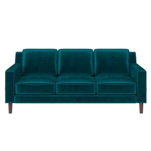 DHP Brynn 3 Seater Sofa, Green Velvet