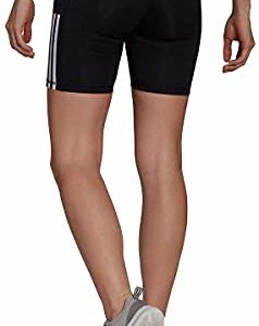 adidas Women's 3-Stripe High Waist Bike Shorts, Black/White X-Large