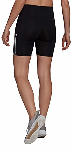 adidas Women's 3-Stripe High Waist Bike Shorts, Black/White X-Large