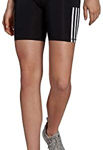 adidas Women's 3-Stripe High Waist Bike Shorts, Black/White X-Large