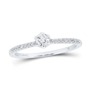 the diamond deal 14kt white gold round diamond solitaire bridal wedding engagement ring 1/3 cttw