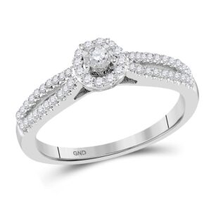 the diamond deal 10kt white gold round diamond solitaire bridal wedding engagement ring 1/4 cttw