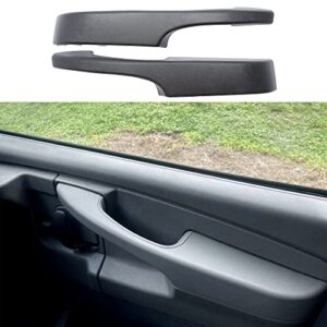 Interior Pull Door Handle, Compatible with 2003-2019 Chevy Express, GMC Savana 1500 2500 3500, Complete Armrest (Pewter Grey), Front Left Driver & Right Passenger Side | Replace# 25750064,10388389