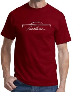 1965 ford fairlane hardtop classic outline design print tshirt xxx-large maroon