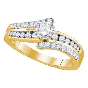 the diamond deal 14kt yellow gold round diamond solitaire bridal wedding engagement ring 7/8 cttw