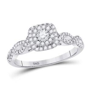 the diamond deal 10kt white gold round diamond solitaire bridal wedding engagement ring 1/3 cttw