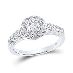 the diamond deal 14kt white gold round diamond solitaire bridal wedding engagement ring 1 cttw