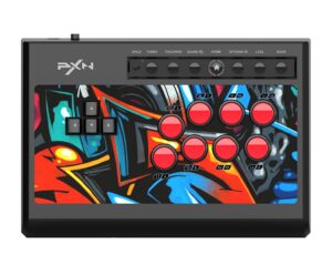 pxn-x8 arcade fight stick mechanical direction button controller with turbo macro functions plug and play arcade fighting for pc, ps3, ps4, xbox one xbox series x/s android tv box, n-switch