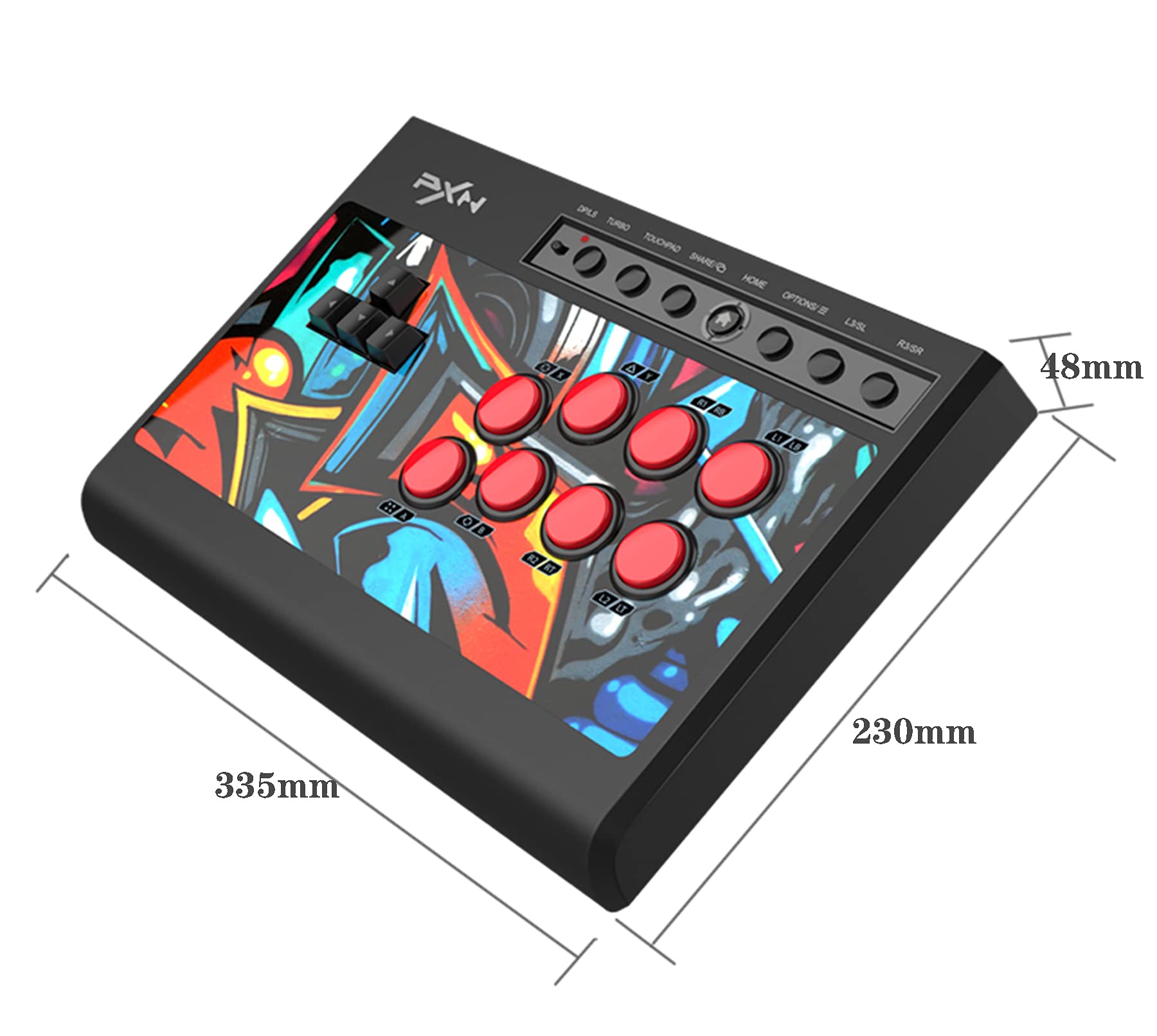 PXN-X8 Arcade Fight Stick Mechanical direction button controller with TURBO Macro Functions Plug and play Arcade Fighting For PC, PS3, PS4, Xbox One Xbox Series X/S Android TV Box, N-Switch