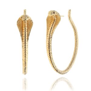 mevecco dainty gold snake hoop earrings for women 18k gold plated big snake earrings chunky snake earring studs for women