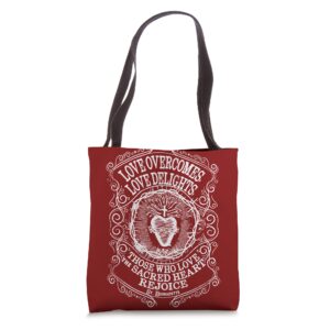 st bernadette soubirous of lourdes sacred heart of jesus tote bag