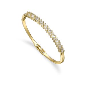 cowlyn open cuff bangle cubic zirconia classic tennis bracelet 14k gold plated jewelry for women women