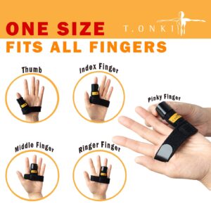 T.ONKI Set of 2 Mallet Finger Splint w/ Hand Support Brace, Trigger Finger w/ 2 Free Gel Sleeves & Built-in Aluminium Bar Fit All Fingers, Universal Right vs. Left Hand Straightener for Pain Relief & Injuries - 2 Pack