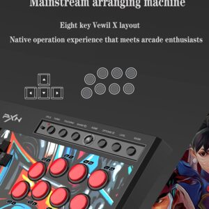 PXN-X8 Arcade Fight Stick Mechanical direction button controller with TURBO Macro Functions Plug and play Arcade Fighting For PC, PS3, PS4, Xbox One Xbox Series X/S Android TV Box, N-Switch