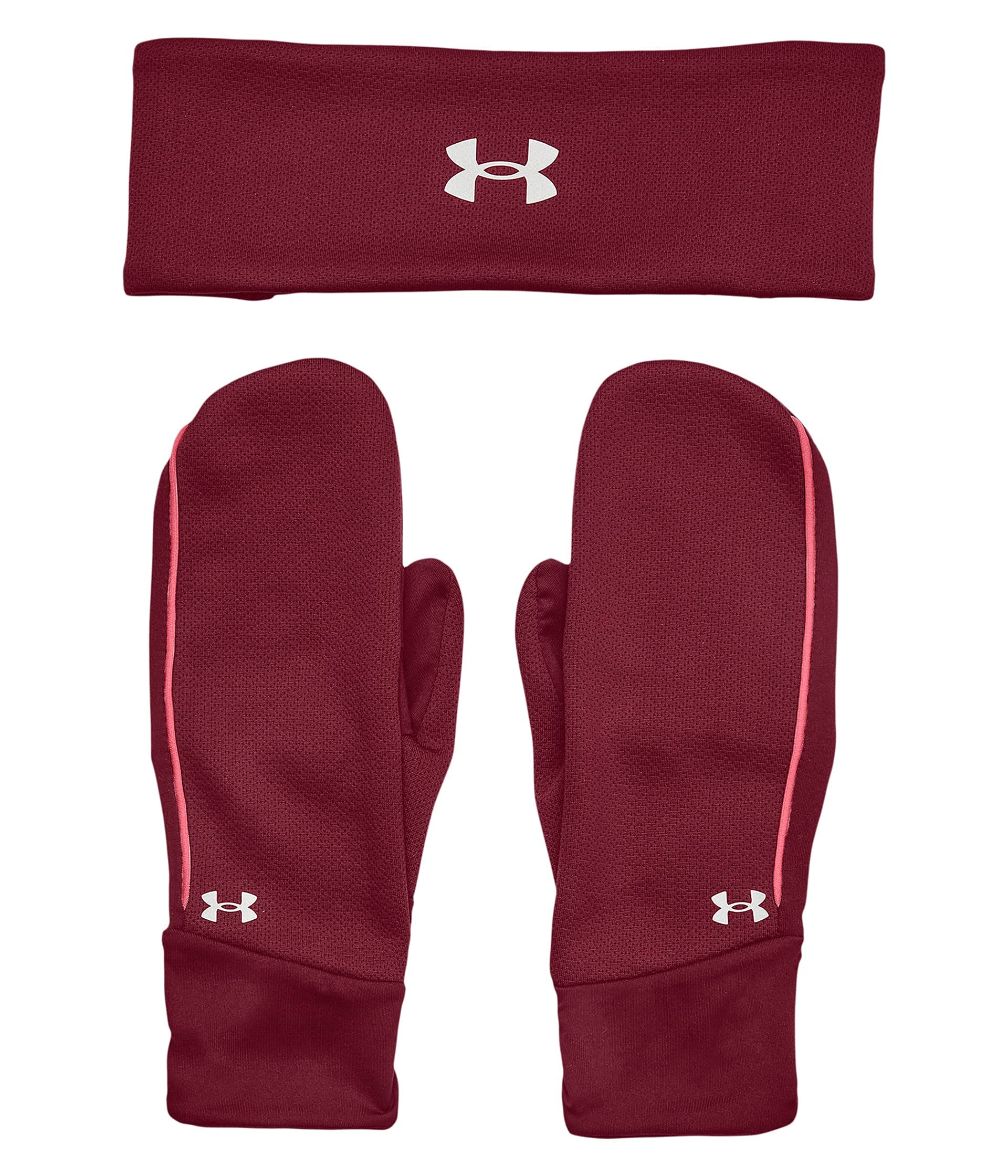 Under Armour Headband & Mittens Set League Red/Reflective LG/XL