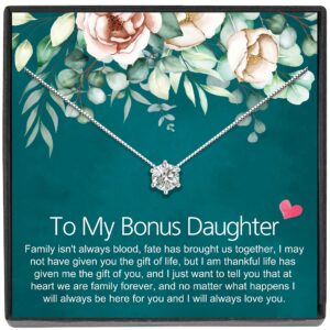 jeewelife bonus daughter necklace, sterling silver necklace stepdaughter birthday gift, stepdaughter gifts from stepmom, wedding gift for stepdaughter