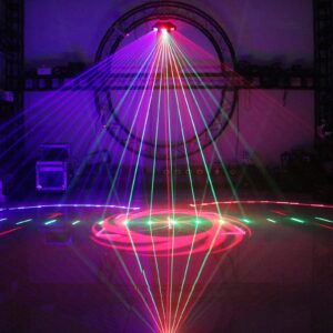 Pattern Party Light, Four Beam Effect,Scan Pattern Lights, Party Lights by DMX Control, Stage Lights for Festive - Home Dance Party Disco Bar Club Light Projecter