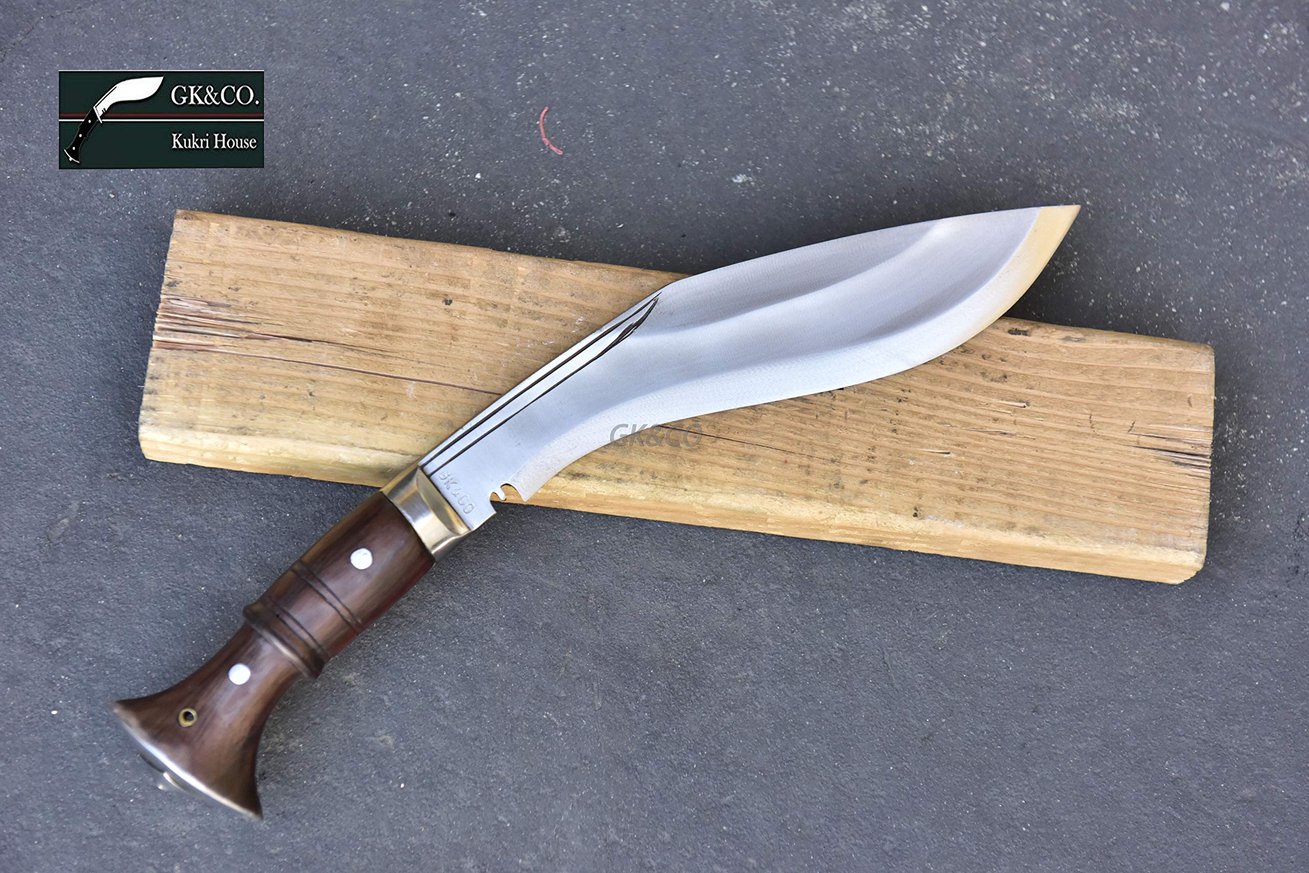 GK&CO. Kukri House Genuine Kukri/Khukuri Knife - 10" Blade Full Tang Panawal Angkhola Village Working Kukri Red Sheath - Handmade in Nepal.