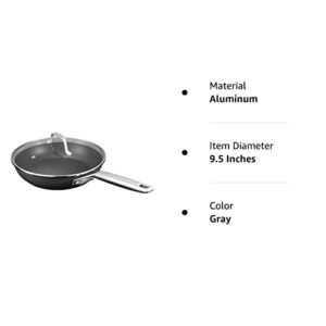 MsMk 9 1/2 Inch Small Egg Pan with Lid, Titanium and Ceramic Nonstick Omelette Pan,Scratch-resistant, Induction Egg Skillet, Oven Safe to 700°F Pan for Cooking, Dishwasher Safe