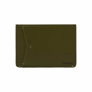 Fossil Men's Joshua Vegan Cactus Slim Minimalist Card Case Front Pocket Wallet, Green Moss, (Model: ML4461376)