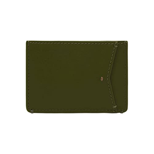 Fossil Men's Joshua Vegan Cactus Slim Minimalist Card Case Front Pocket Wallet, Green Moss, (Model: ML4461376)