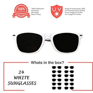 TheGag White Sunglasses Bulk- (Pack of 24) Wedding Bridal Party Favors Pack Universal Sizing Women-Men-Kids Exactly What You Are Looking For