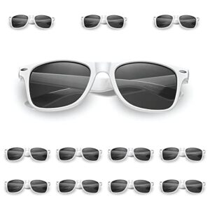 thegag white sunglasses bulk- (pack of 24) wedding bridal party favors pack universal sizing women-men-kids exactly what you are looking for