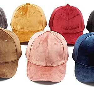 Women's Winter Fall Classic Style Velvet Baseball Cap 6 Panel Fashionable Adjustable Sports Hat for Women