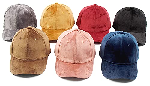 Women's Winter Fall Classic Style Velvet Baseball Cap 6 Panel Fashionable Adjustable Sports Hat for Women