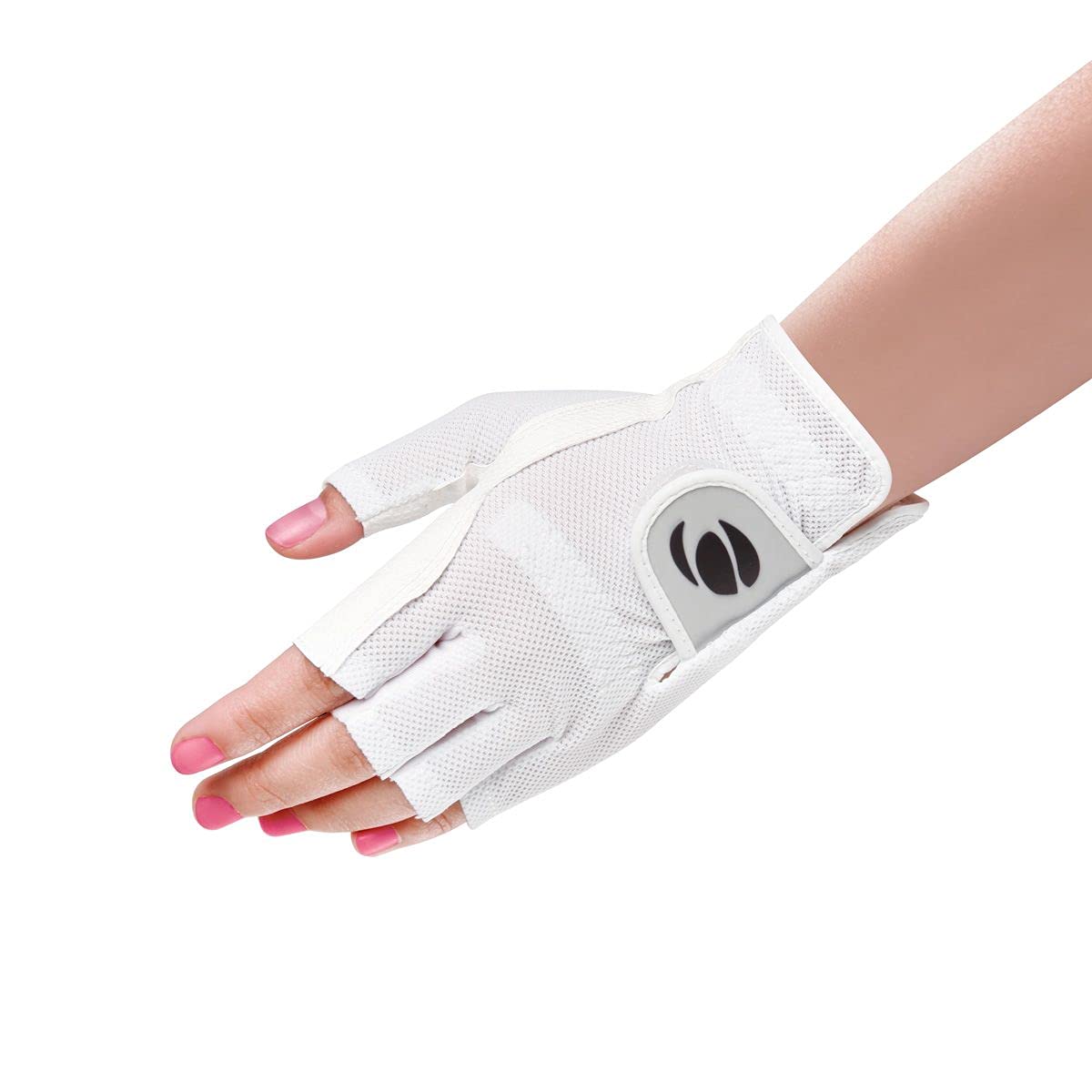 Orlimar Allante Half-Finger Golf Glove - Women’s Left Hand Large (for Right-Handed Golfer),White