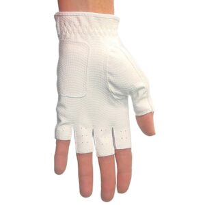 Orlimar Allante Half-Finger Golf Glove - Women’s Left Hand Large (for Right-Handed Golfer),White