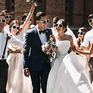 TheGag White Sunglasses Bulk- (Pack of 24) Wedding Bridal Party Favors Pack Universal Sizing Women-Men-Kids Exactly What You Are Looking For