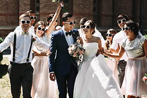 TheGag White Sunglasses Bulk- (Pack of 24) Wedding Bridal Party Favors Pack Universal Sizing Women-Men-Kids Exactly What You Are Looking For