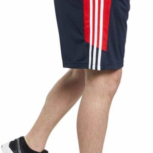 adidas Mens 3 Stripe Shorts with Zipper Pockets (Legend Ink/White, 2X-Large)