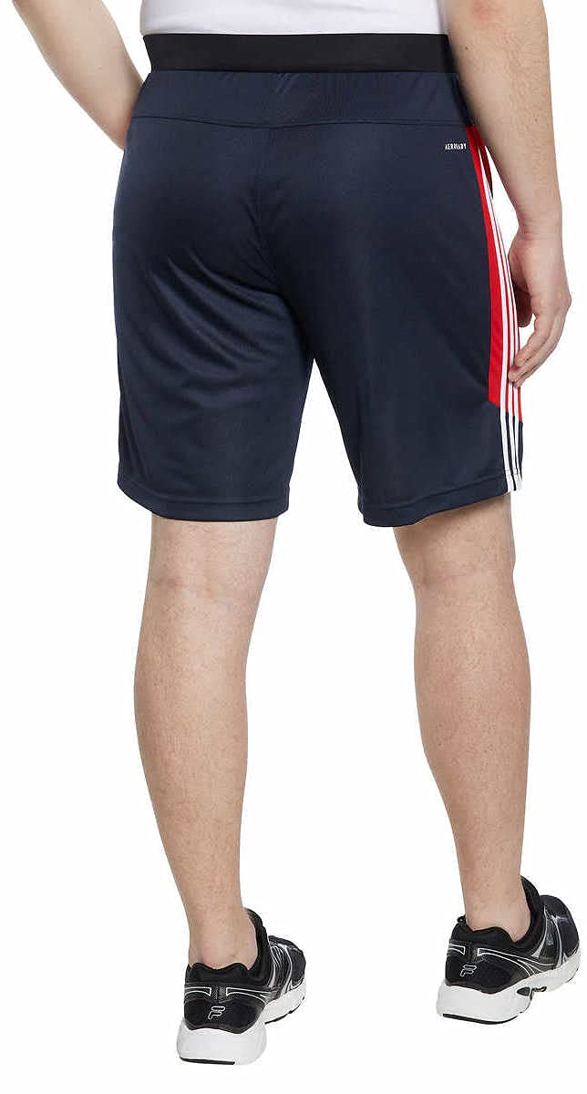 adidas Mens 3 Stripe Shorts with Zipper Pockets (Legend Ink/White, 2X-Large)