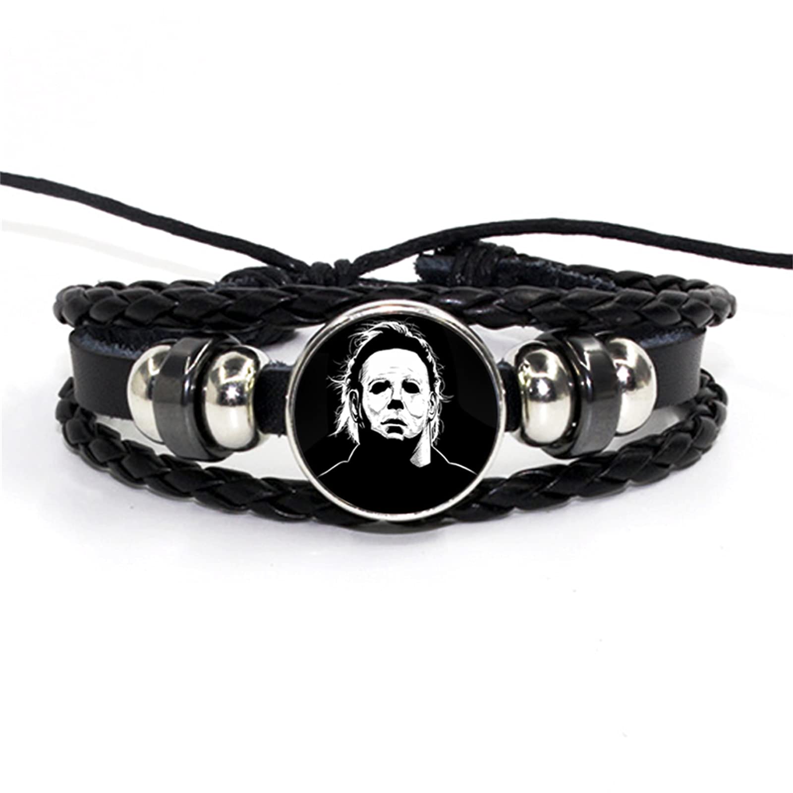 TV Movie Bracelet Charm, Horror Halloween Leather Bangle Gift for Women, Men