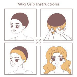 Appearanz Wig Grip Band for Lace Front, No-slip Velvet Wig Grip Headbands for Women (Beige)