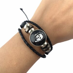 TV Movie Bracelet Charm, Horror Halloween Leather Bangle Gift for Women, Men