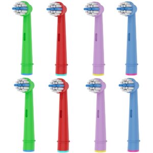 8pcs kids toothbrush replacement heads compatible with oral b electric toothbrush, soft bristles and small heads for sensitive teeth and gum of the kids