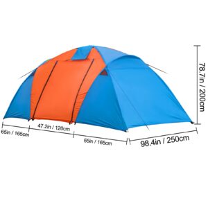 VEVOR Motorcycle Camping Tent, Spacious Design, Waterproof & Windproof, Breathable Mesh Roof, Easy Setup, 177.2" x 98.4" Floor, 78.7" Center Height