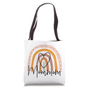 mommom rainbow heart grandma women christmas mother's day tote bag