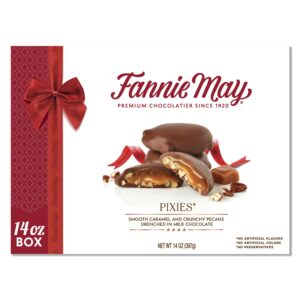 fannie may, milk chocolate candy, pixies, 14 oz gift box